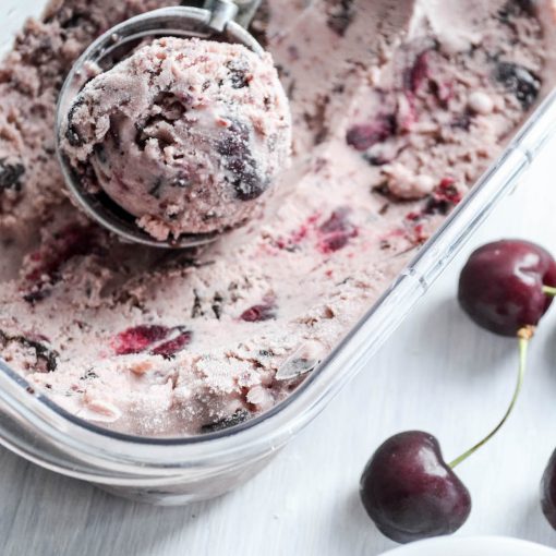 Cherry Chocolate Ripple Gelato - In Jennie's Kitchen