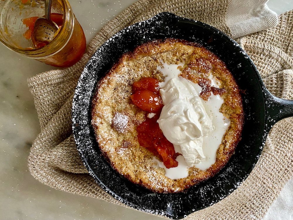 Oat & Apricot Dutch Baby with Rose-Scented Whipped Cream - In Jennie's ...